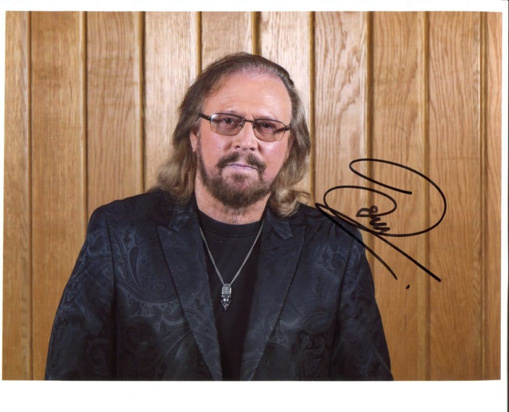 BARRY GIBB HAND-SIGNED PHOTO + COA – Lincoln Music Signings